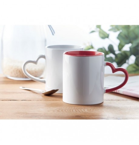 Tasse personnalisable anse cœur | Mug sublimation 300ml
